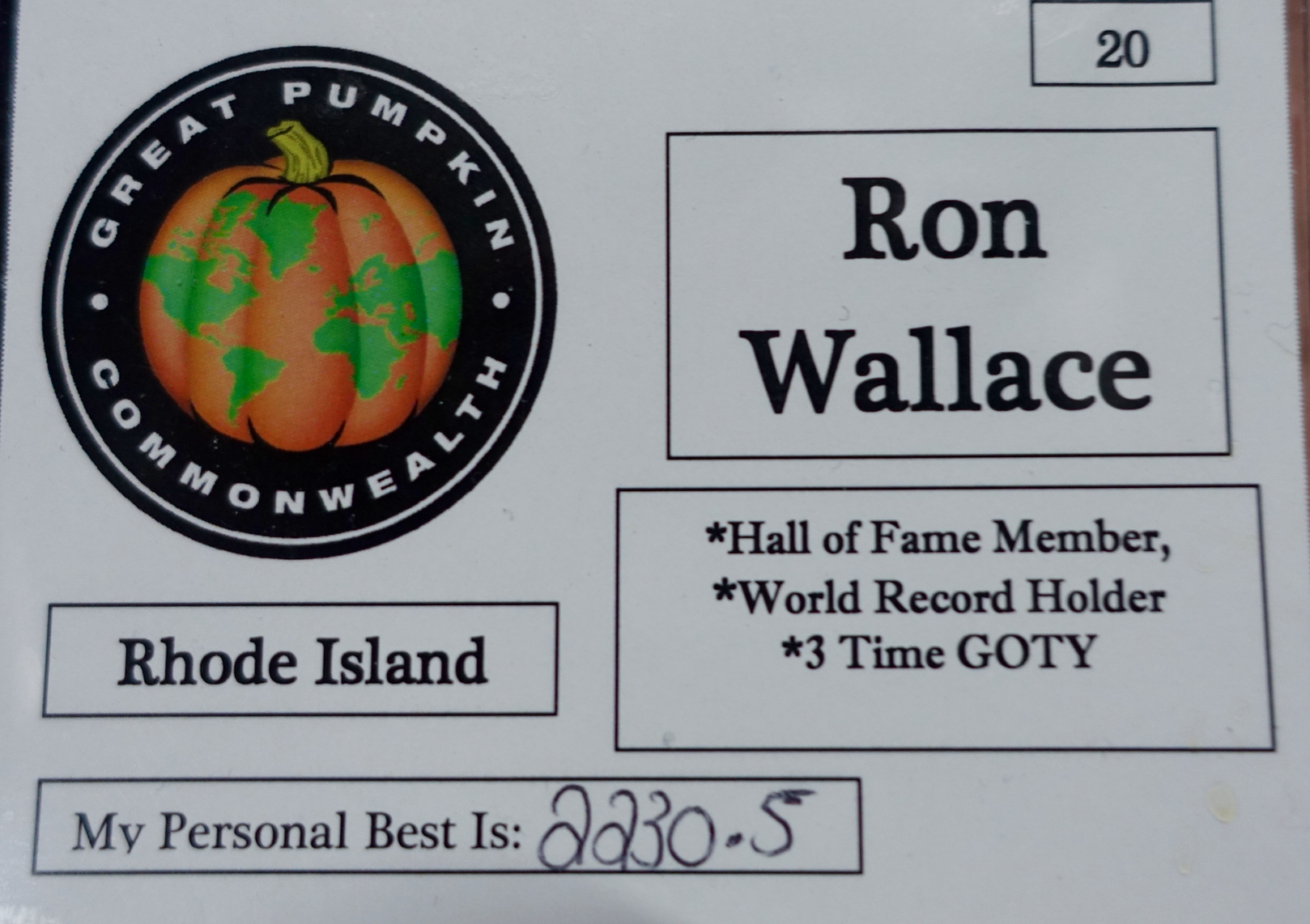 Ron Wallace - Guinness World Records for Giant Pumpkins - Dull Men's Club